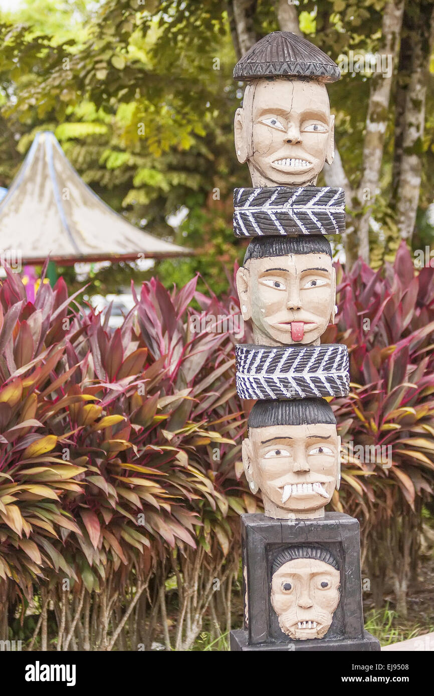 Totem Heads Sarawak Malaysia Stock Photo - Alamy