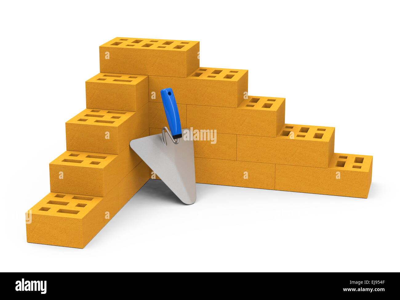 bricks and brick trowel Stock Photo - Alamy