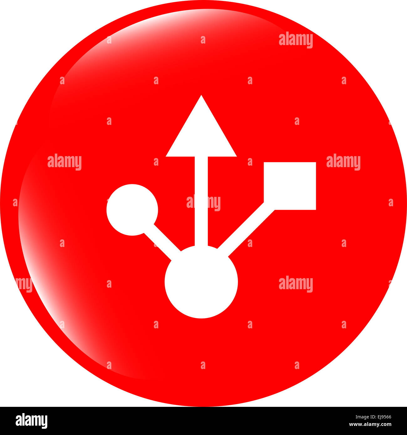 USB 2.0 or 3.0 sign icon on glossy button Stock Photo - Alamy