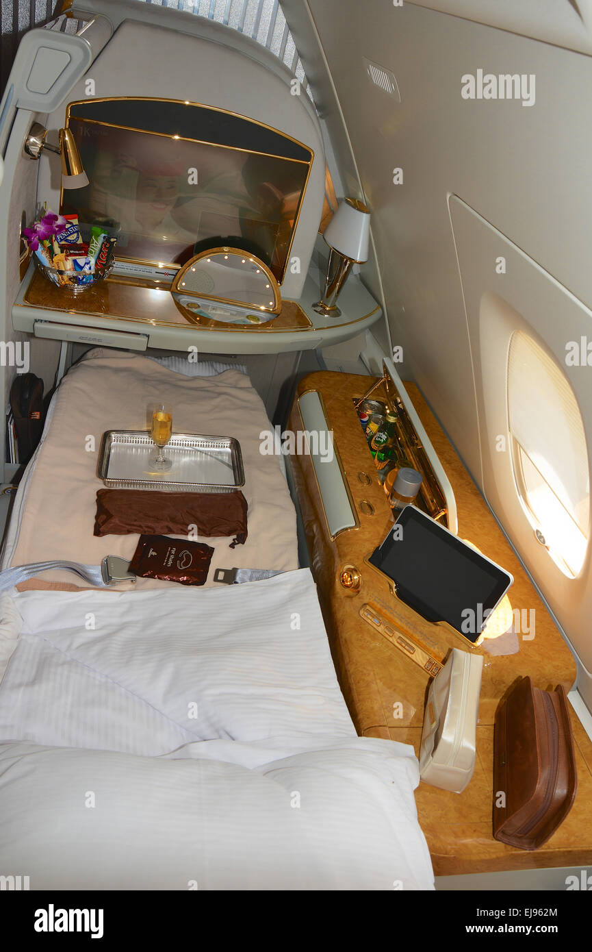 First class seat in Airbus A380 Stock Photo - Alamy