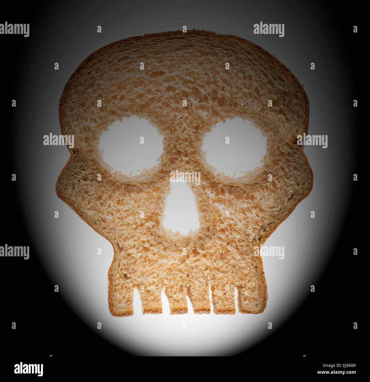 Slice of wholewheat bread in shape of skull Stock Photo - Alamy