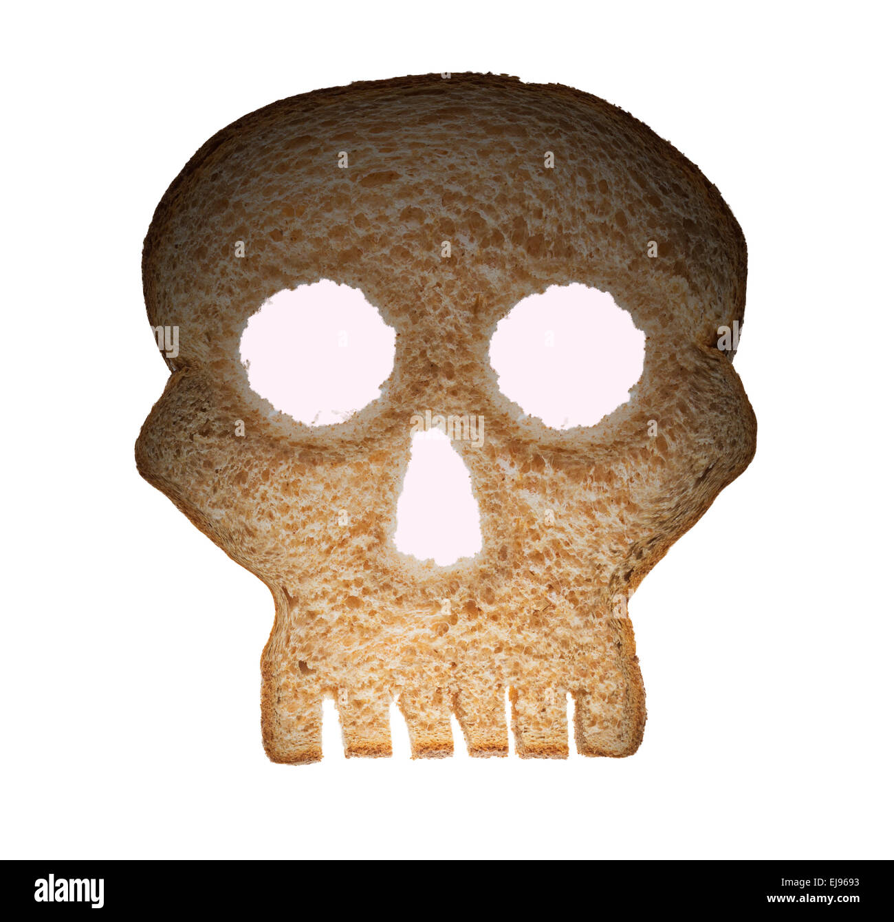Slice of wholewheat bread in shape of skull Stock Photo - Alamy Slice of wholewheat bread in shape of skull Stock Photo - Alamy