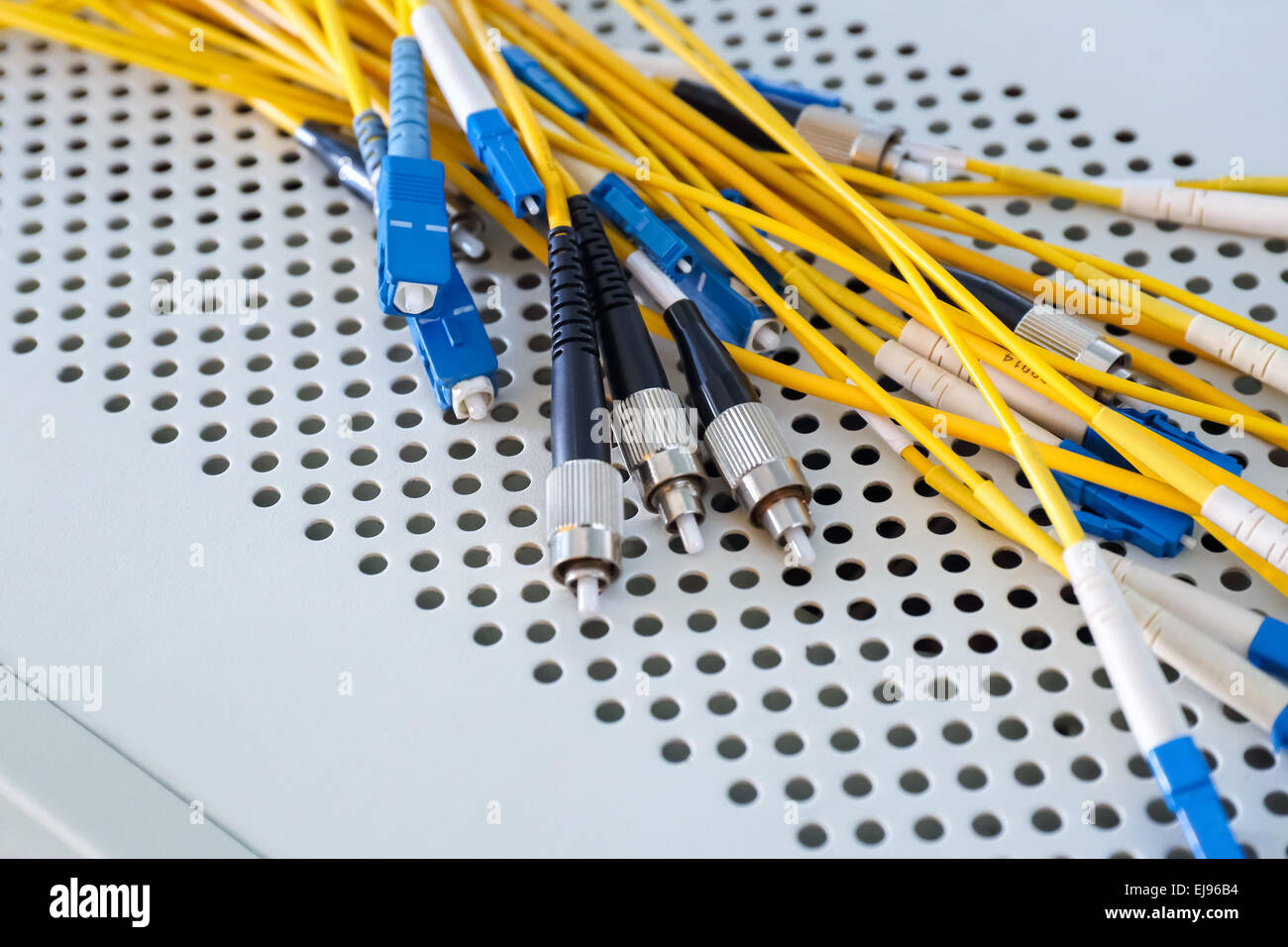 fiber optic cables in data center Stock Photo - Alamy