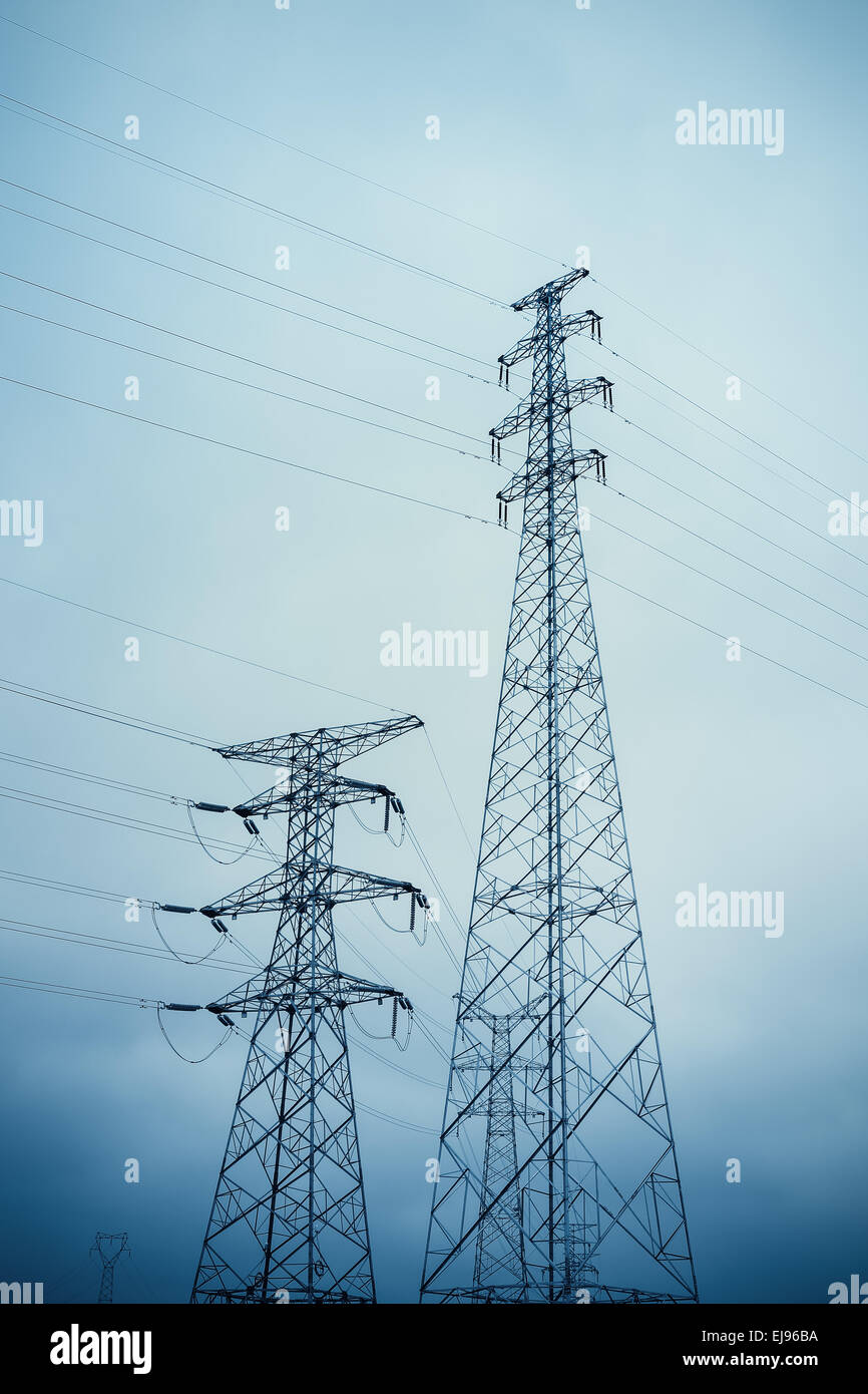 High voltage wire and high voltage transmission power hi-res stock ...