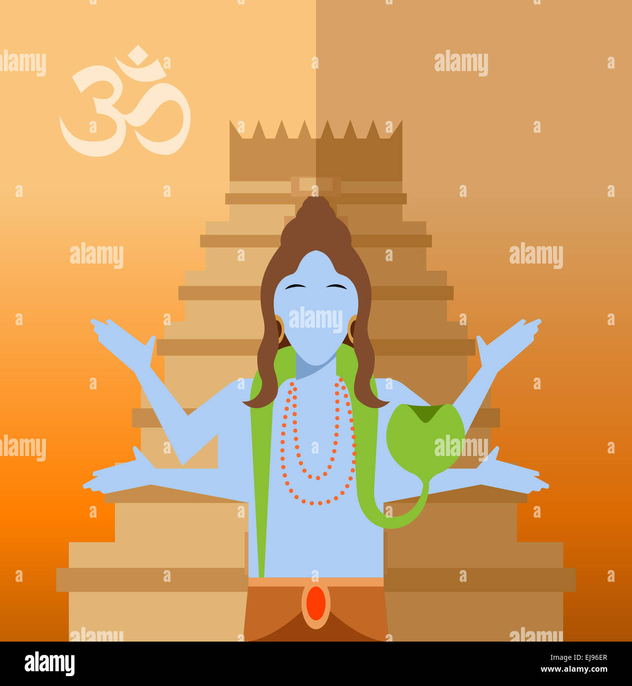 Vector image of a Hindu flat icon Stock Photo - Alamy