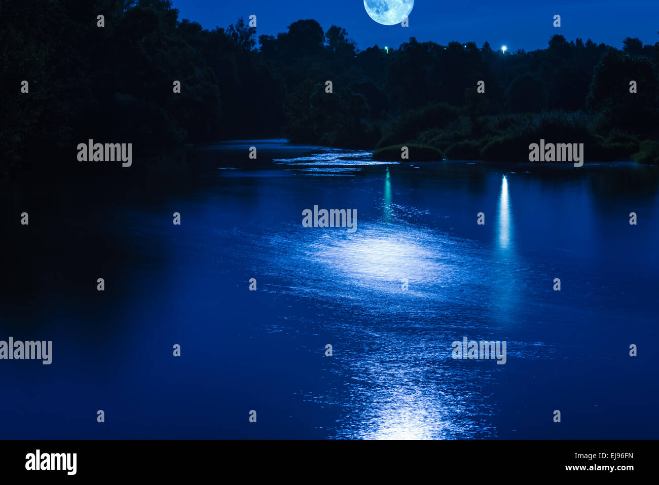river at night with fog Stock Photo - Alamy