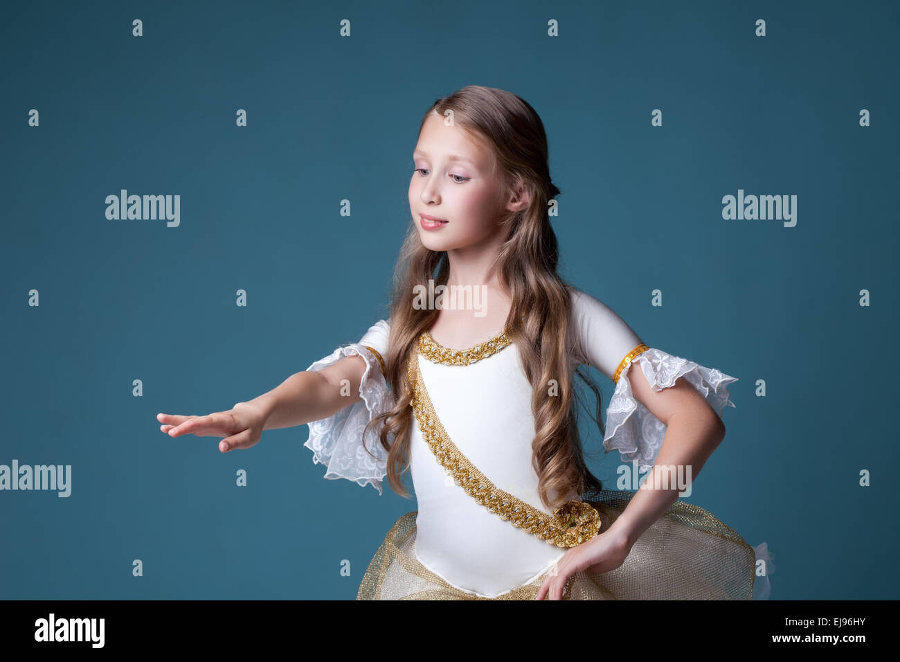 Elegant curly girl dancing at camera Stock Photo - Alamy