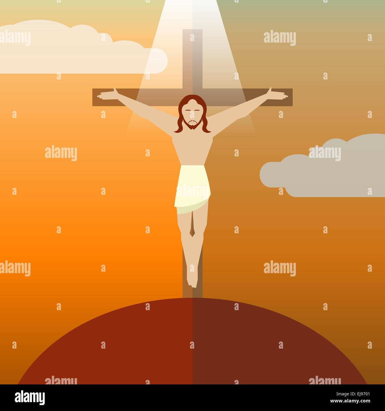 Vector image of a Flat icon Jesus Stock Photo - Alamy