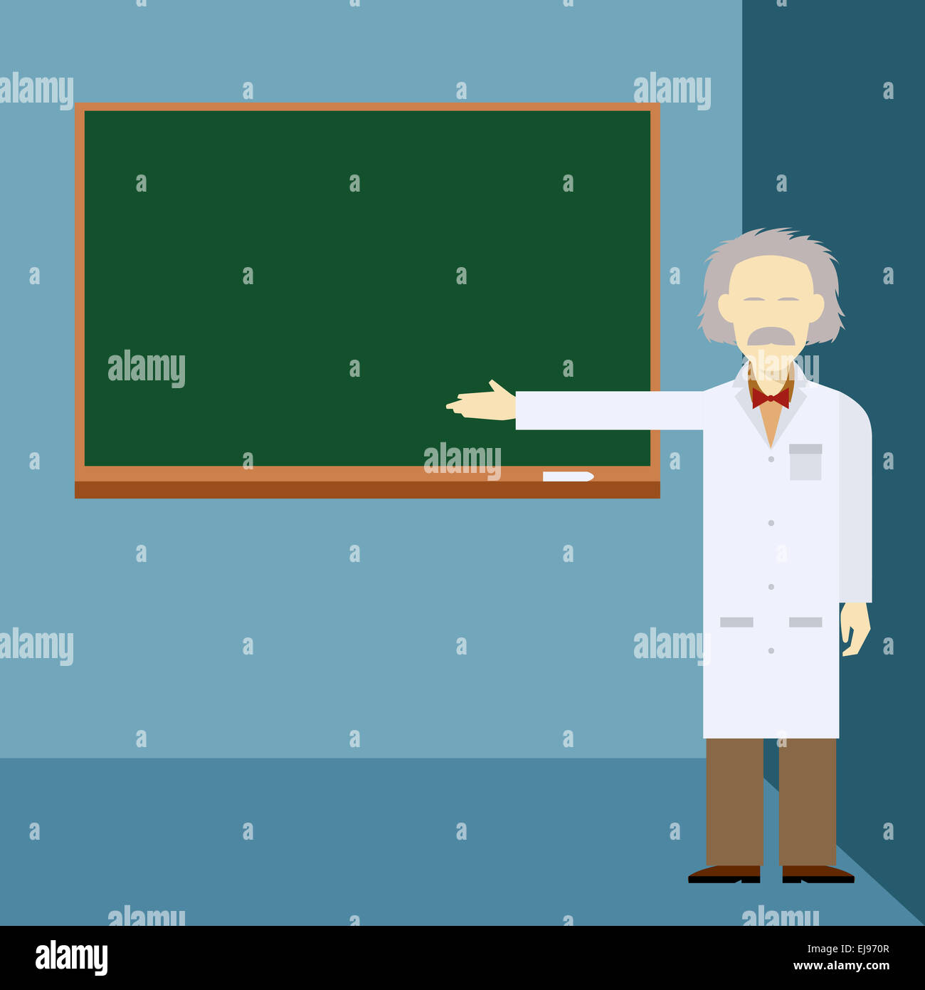 Vector image of a Scientist and school board Stock Photo - Alamy