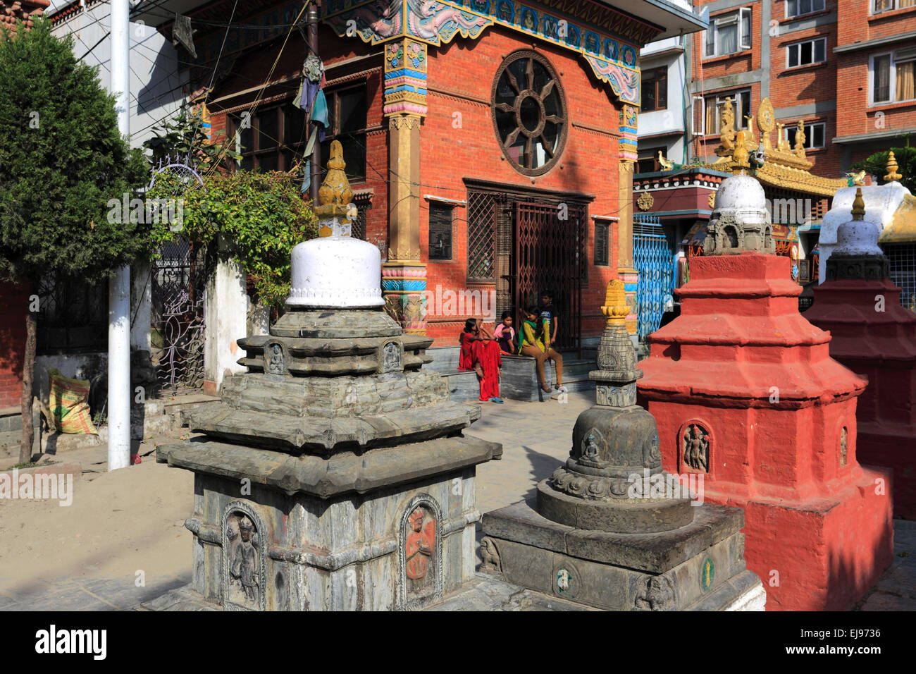 Religious items in Nagha Bahal, Buddhist Stupa, Thamel district ...