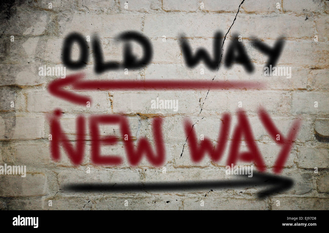 Old Way New Way Concept Stock Photo - Alamy