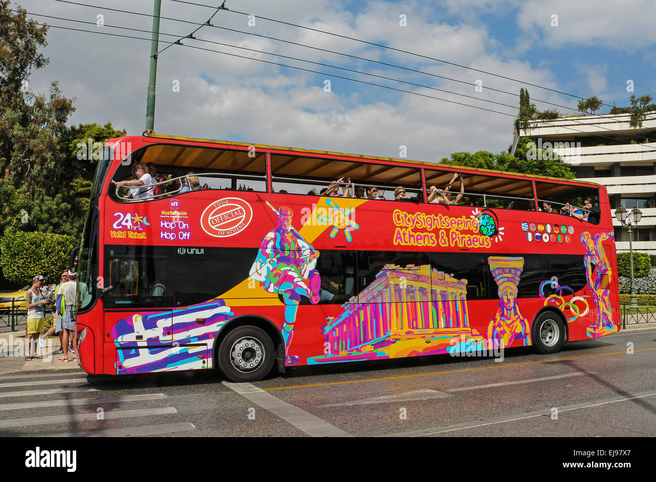 Greece Athens Touristic Bus Stock Photo - Alamy
