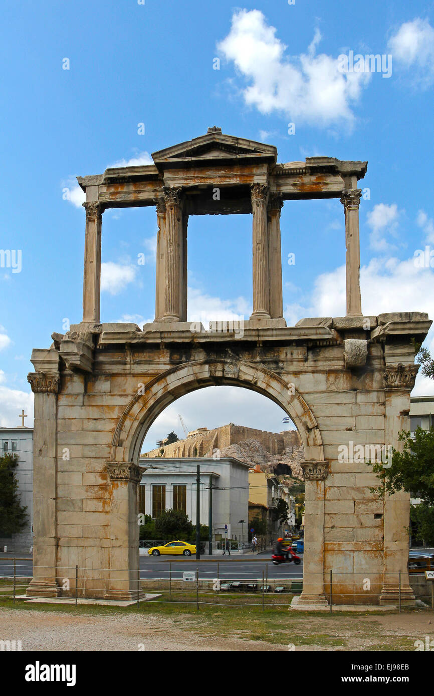 Greece Athens Arch of Hadrian Stock Photo - Alamy