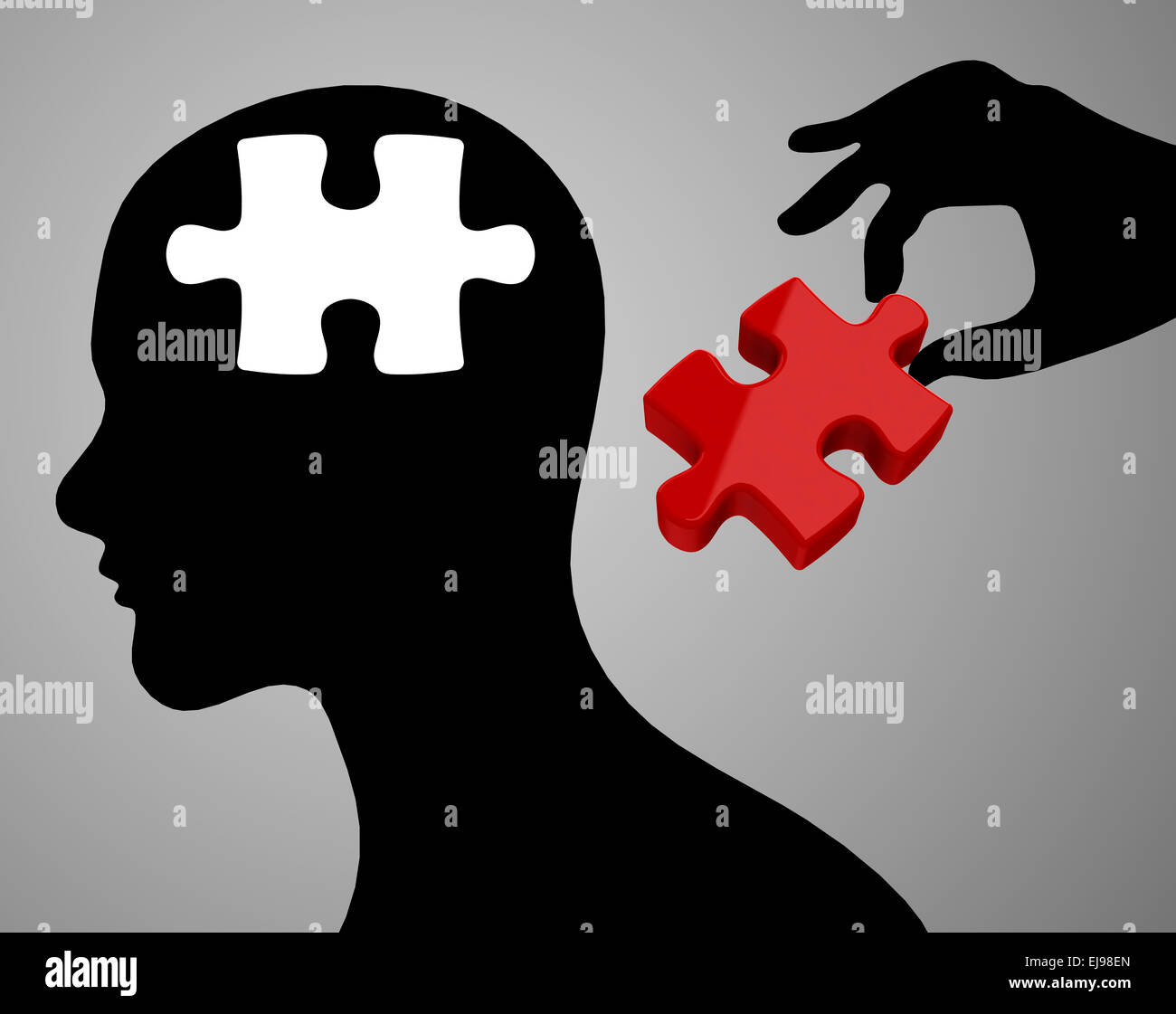 The brain jigsaw Stock Photo - Alamy