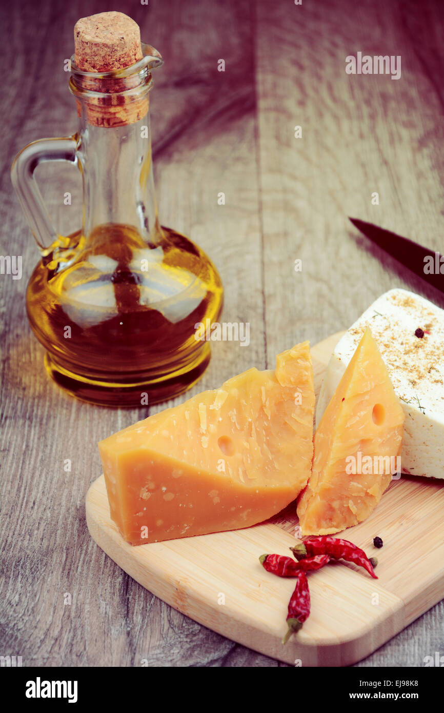 Two kinds of cheese Stock Photo - Alamy