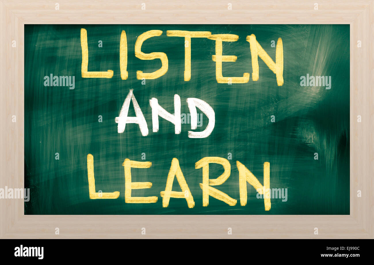 Listen And Learn Concept Stock Photo - Alamy