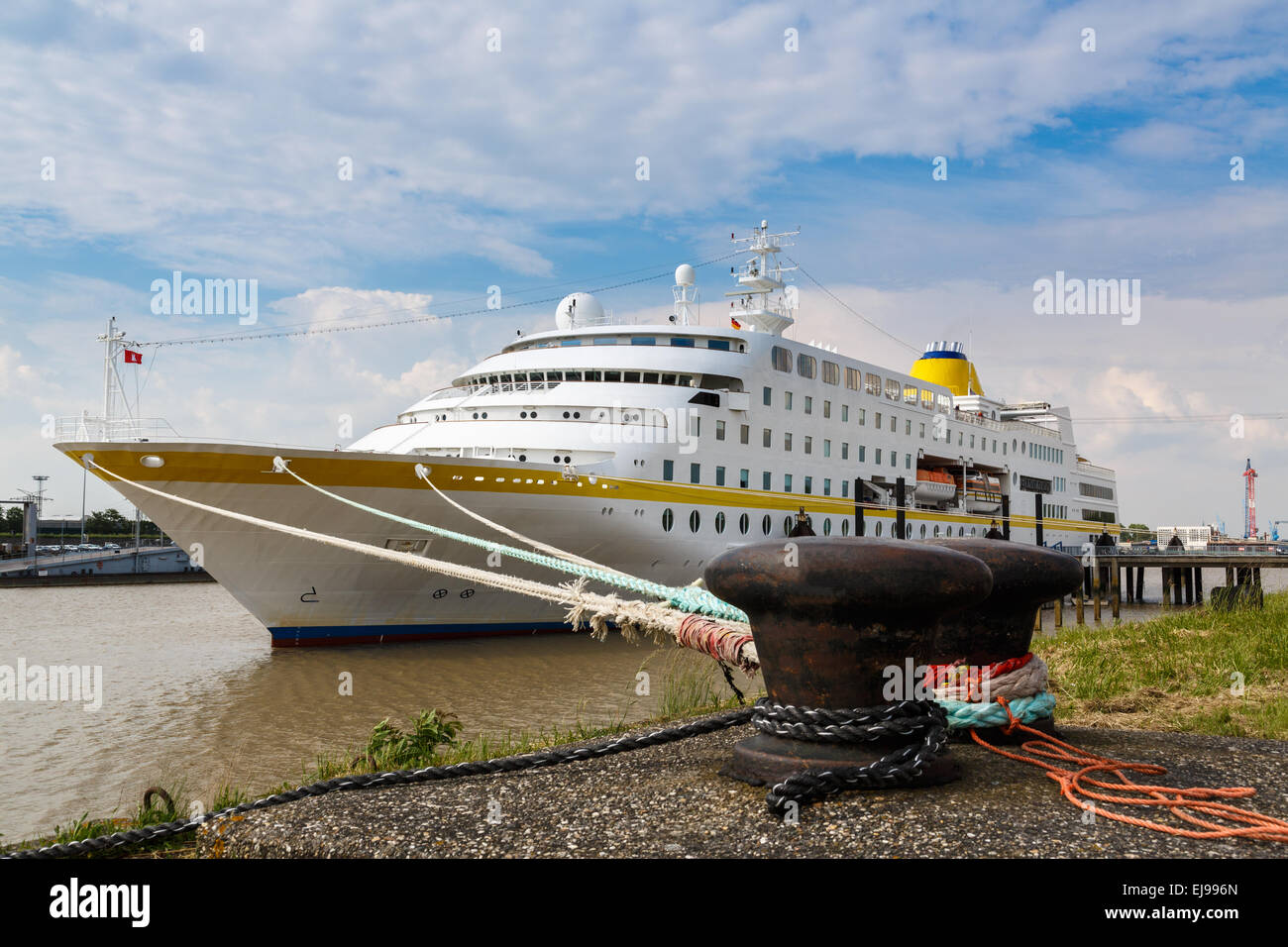 Cruise ship in the outer harbor of Emden Stock Photo - Alamy