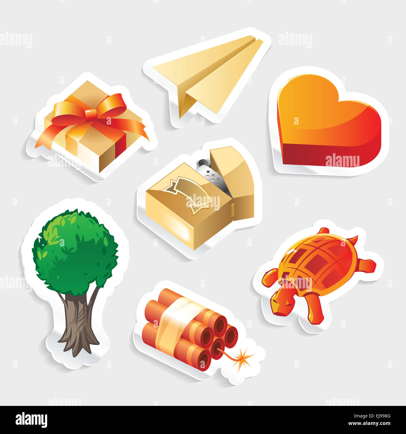 Miscellaneous sticker icon set Stock Photo - Alamy