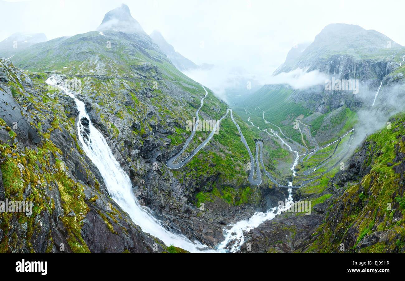 Summer waterfall on mountain slope (Norway Stock Photo - Alamy