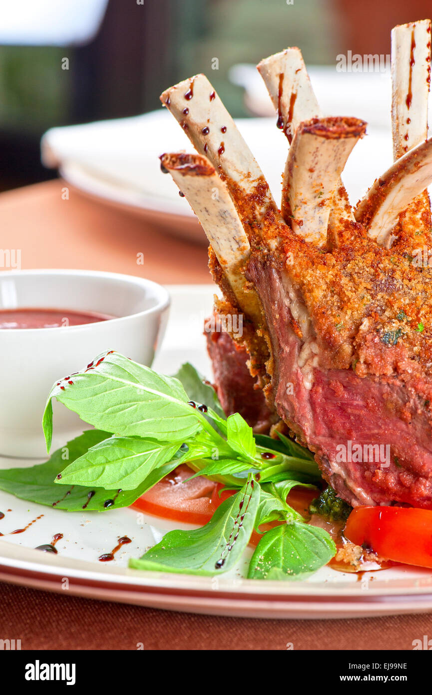 roasted lamb rib Stock Photo - Alamy