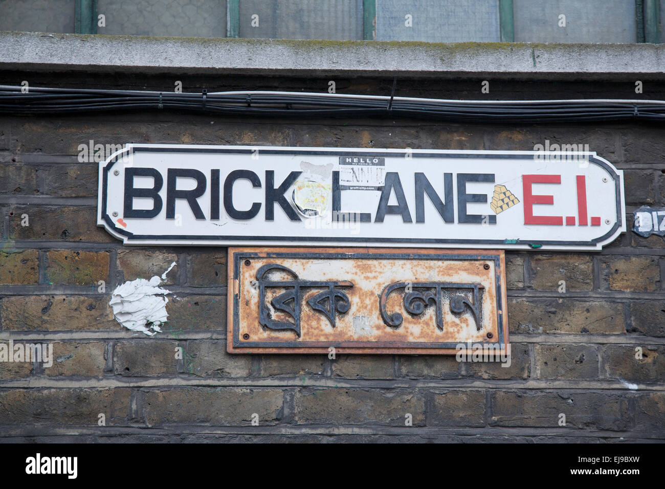 Brick Lane Street Sign, Spitalfields, London, England, UK Stock Photo ...
