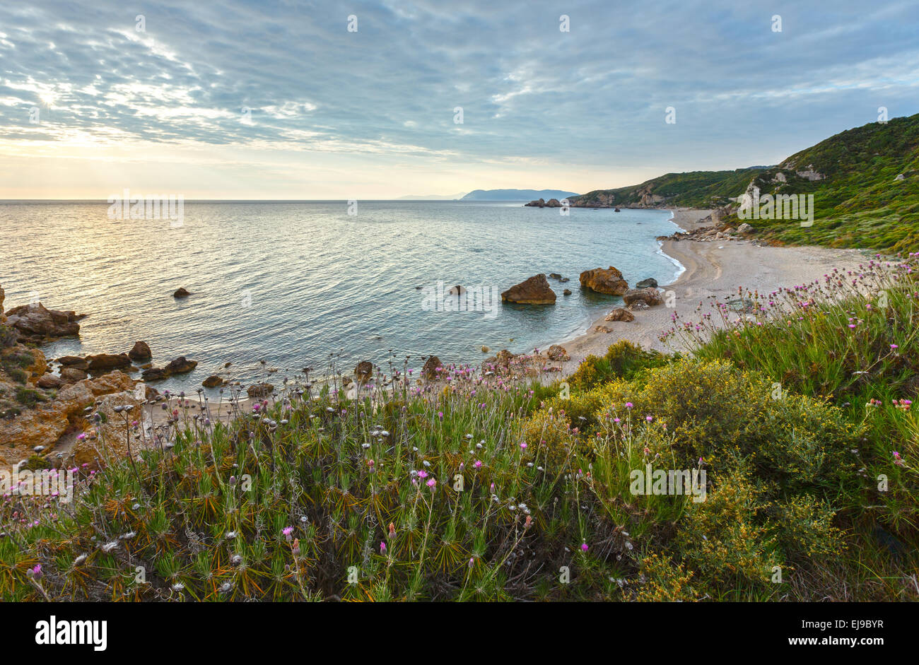 Potistika beach sunrise view (Greece Stock Photo - Alamy