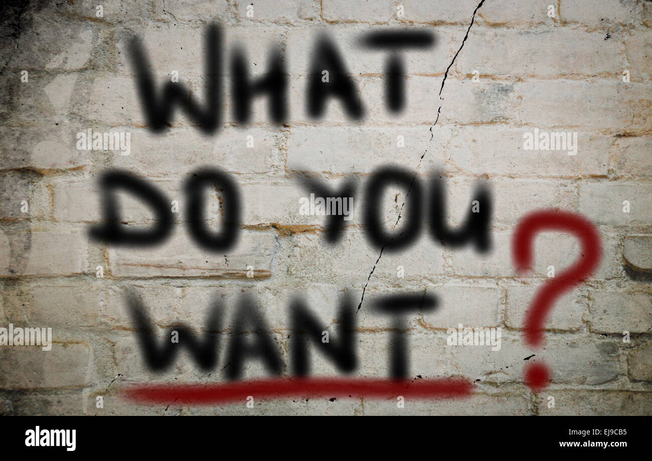 What Do You Want Concept Stock Photo - Alamy