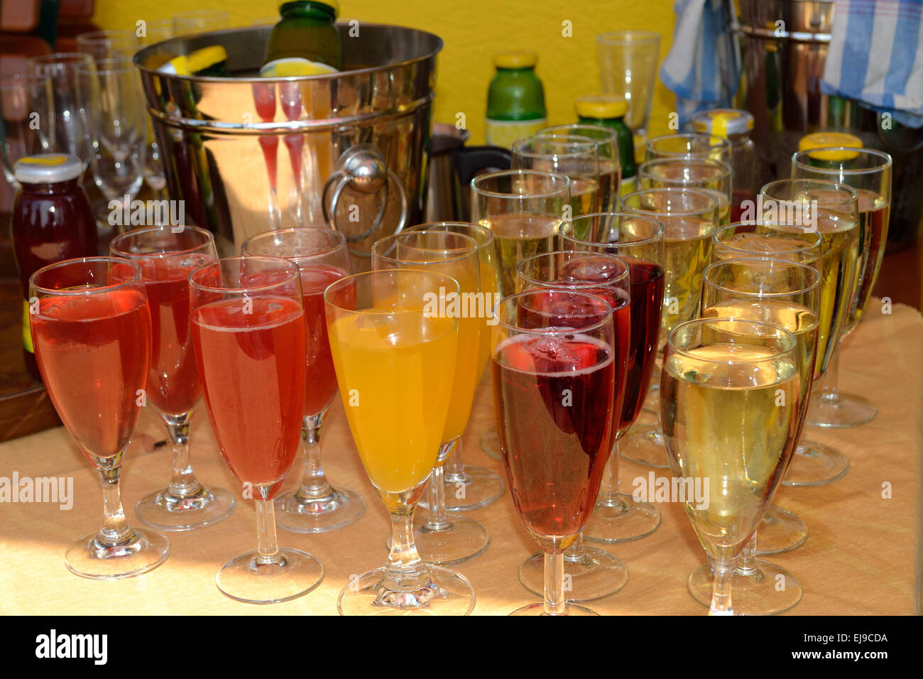 different colored appetizers Stock Photo - Alamy
