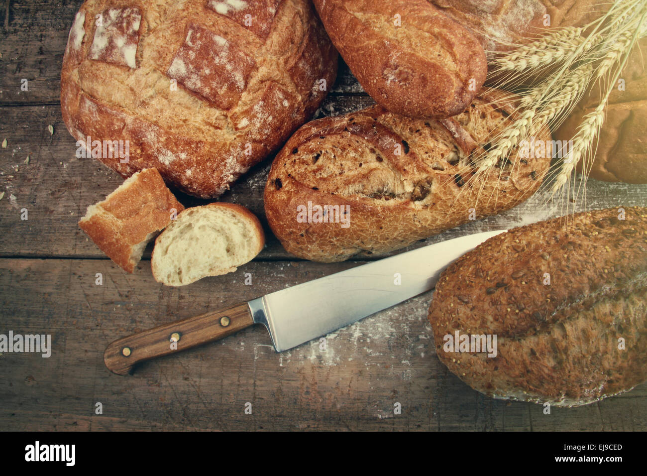 Assortment homemade breads on hi-res stock photography and images - Alamy