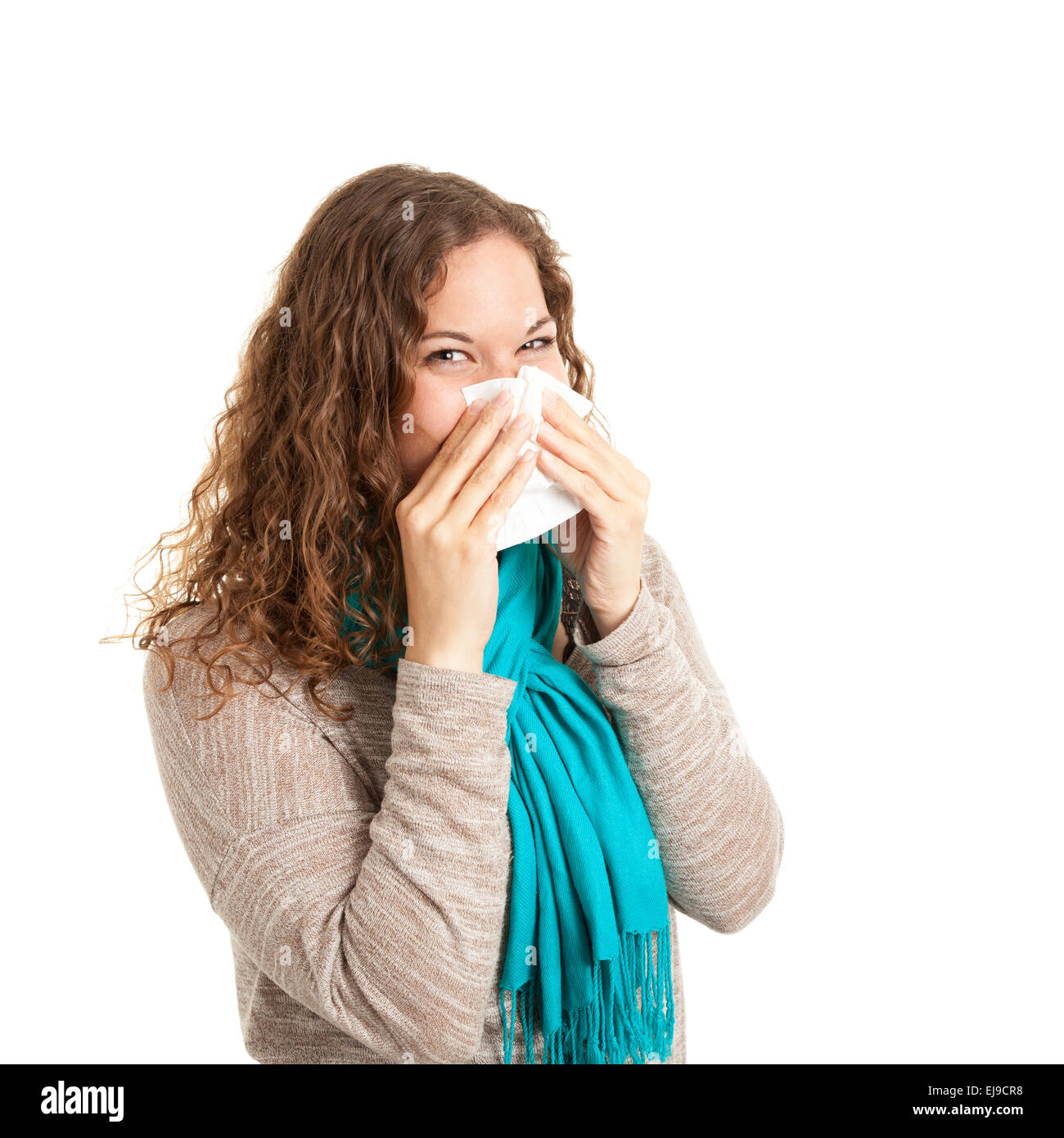 Young woman snorts Stock Photo - Alamy