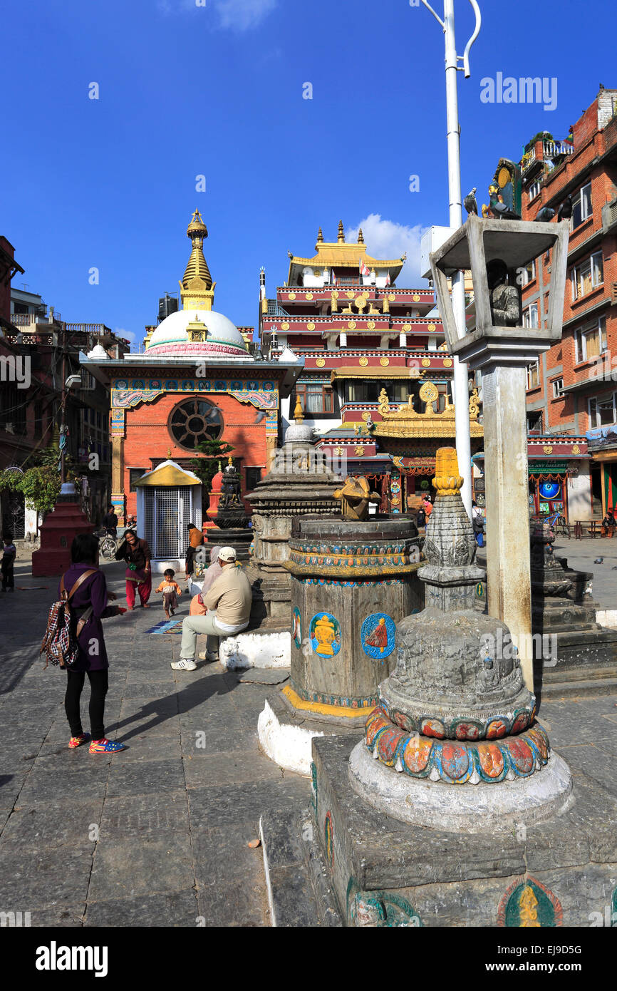 Religious items in Nagha Bahal, Buddhist Stupa, Thamel district ...