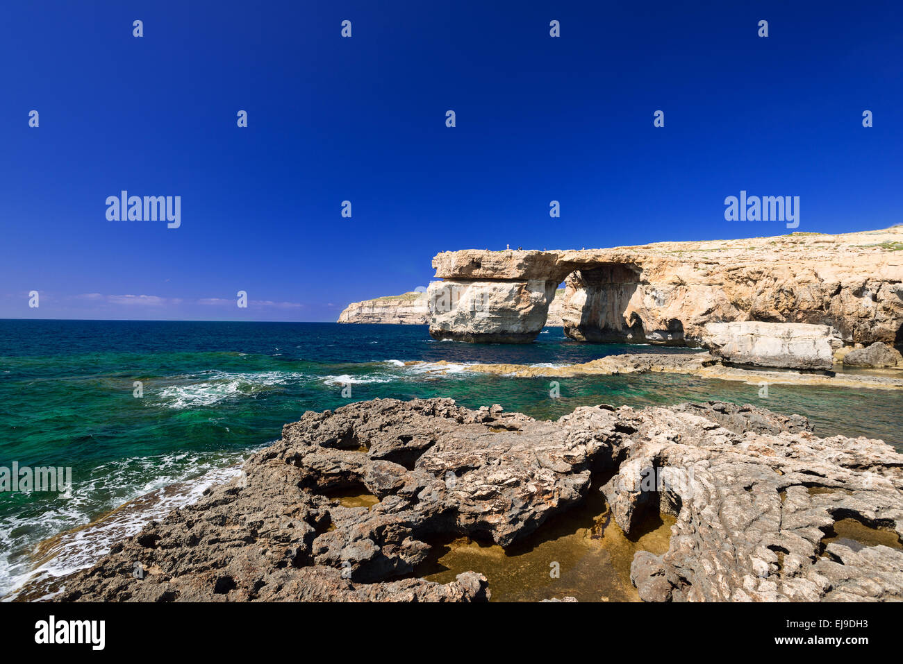 Coast and Azure Window formation on Gozo Stock Photo - Alamy