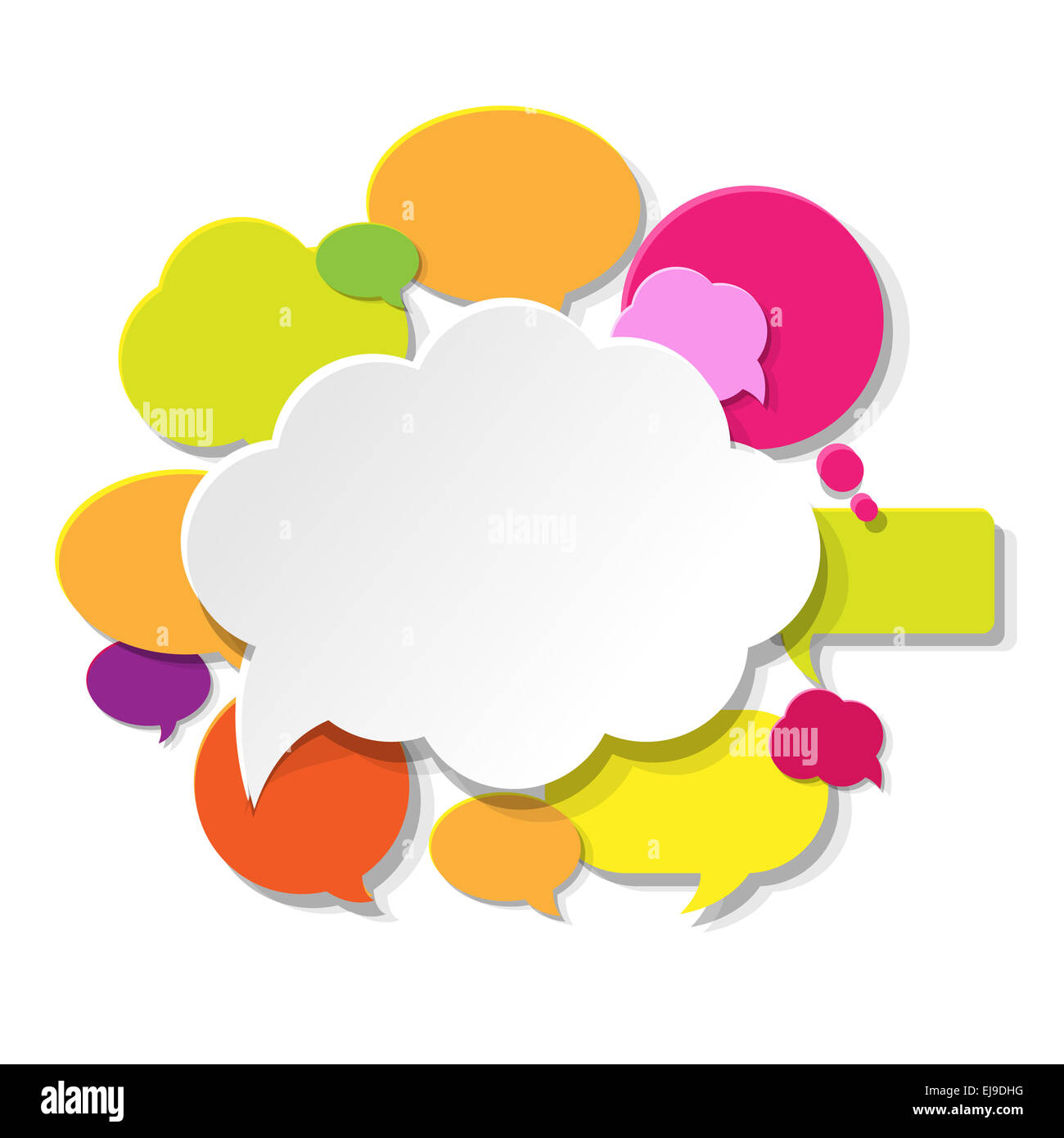 Colorful Speech Bubble Banner Stock Photo - Alamy