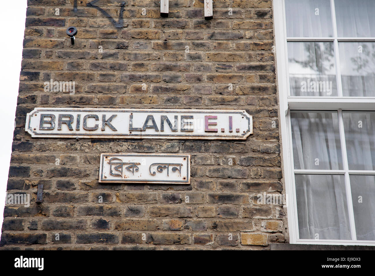 Brick Lane Street Sign, Spitalfields, London, England, UK Stock Photo ...