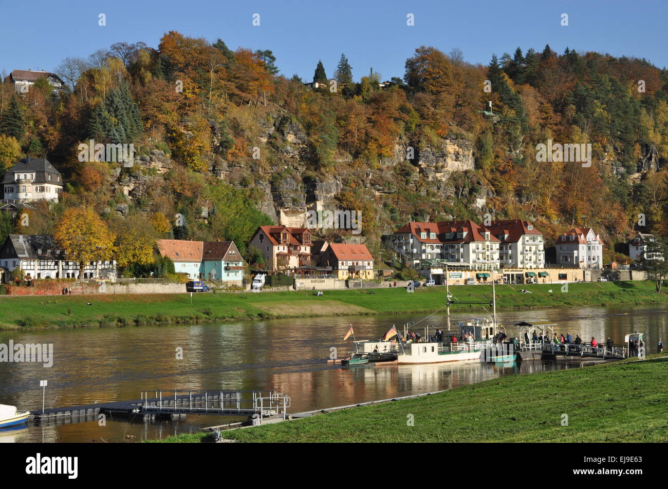 Elbe and Rathen, Saxony Stock Photo - Alamy