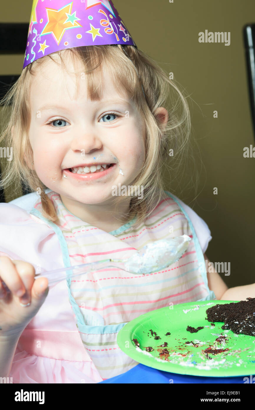 A Children birthday cake with big smile Stock Photo - Alamy