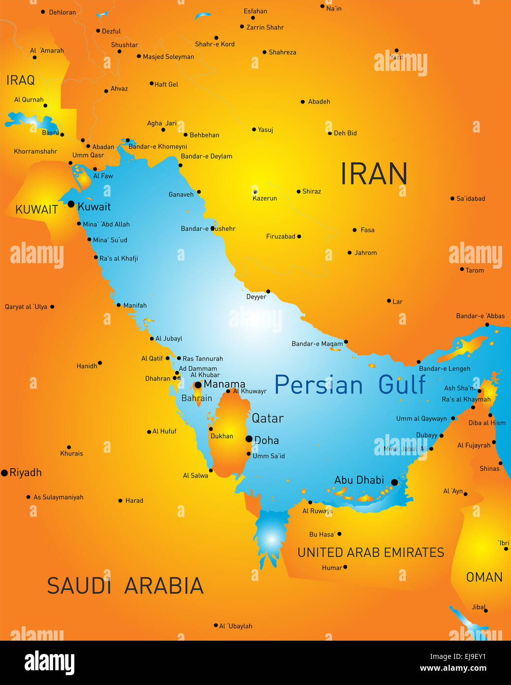 Persian gulf oil map hi-res stock photography and images - Alamy