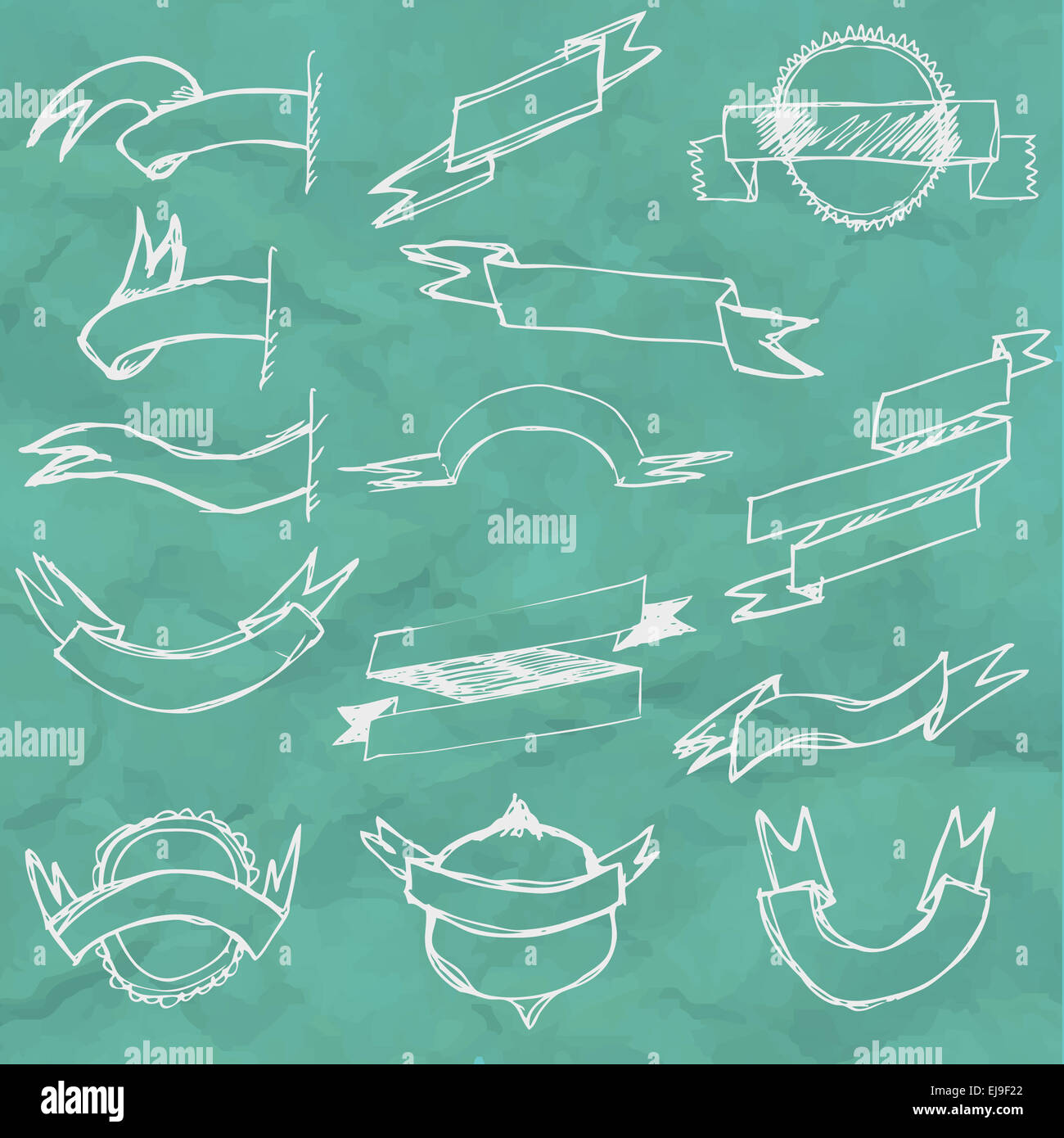 Hand Draw Ribbon Set Stock Photo - Alamy