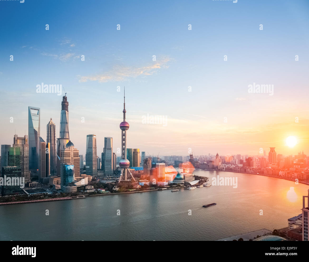 beautiful shanghai in sunset Stock Photo - Alamy
