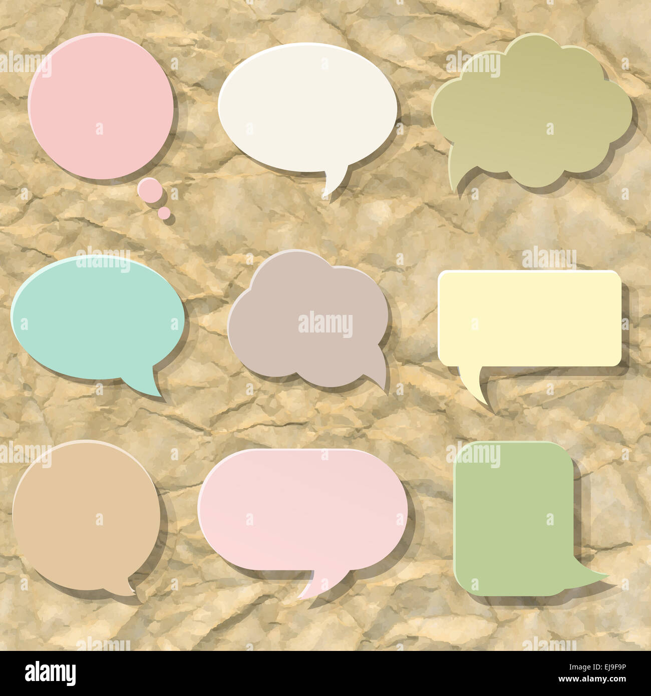 Pastel Speech Bubble Set Stock Photo - Alamy