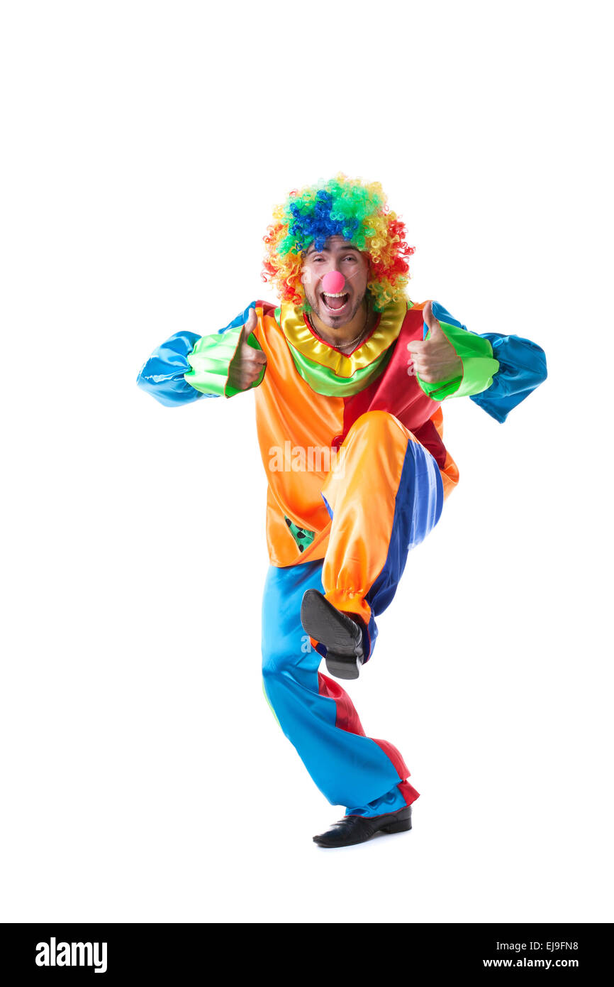 Image of cute clown showing thumbs up Stock Photo - Alamy