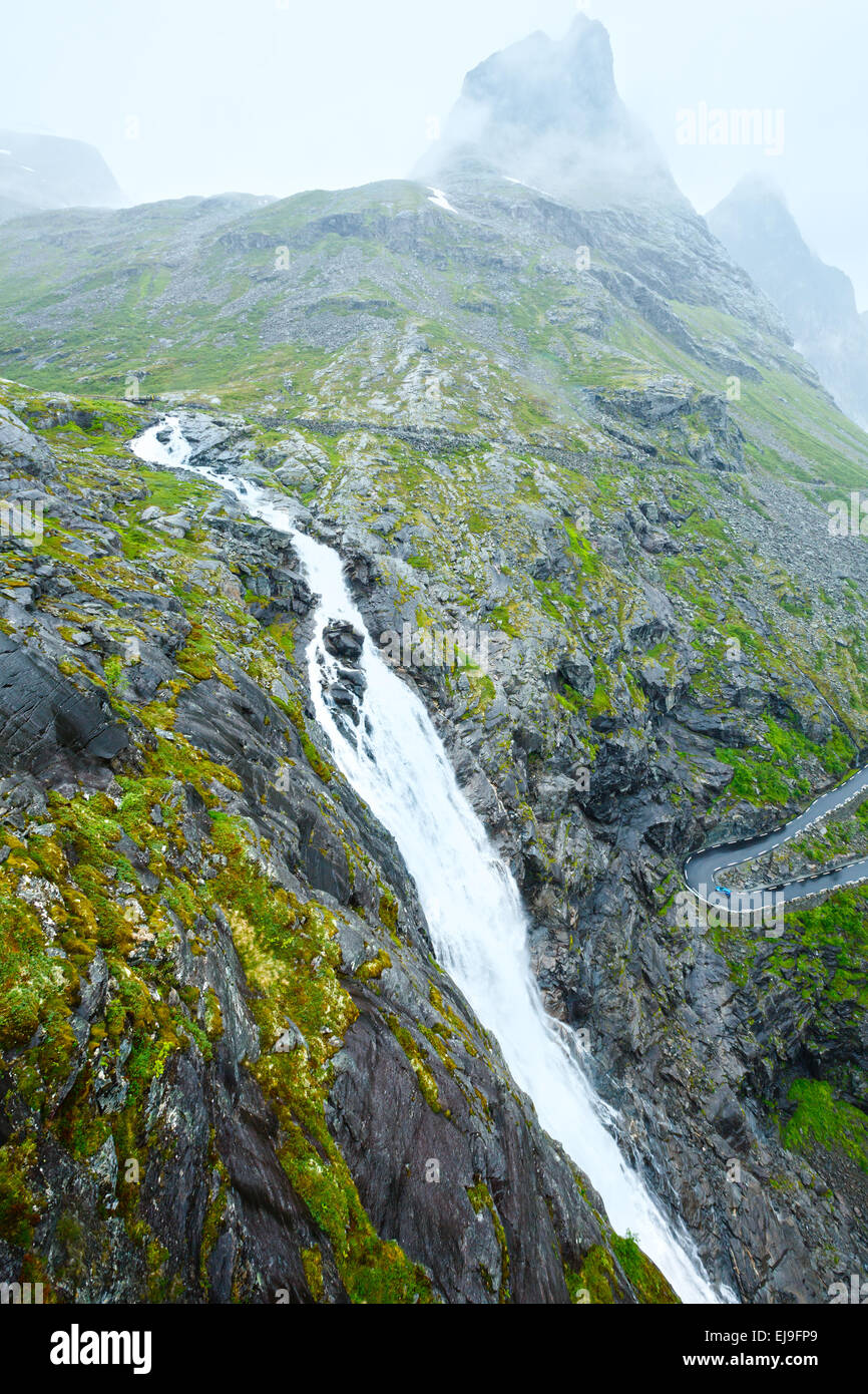 Summer waterfall on mountain slope (Norway Stock Photo - Alamy