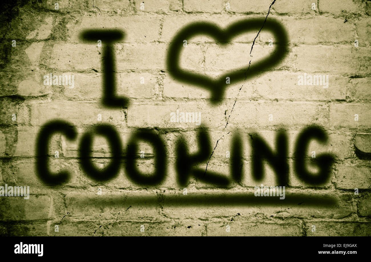 I Love Cooking Concept Stock Photo - Alamy