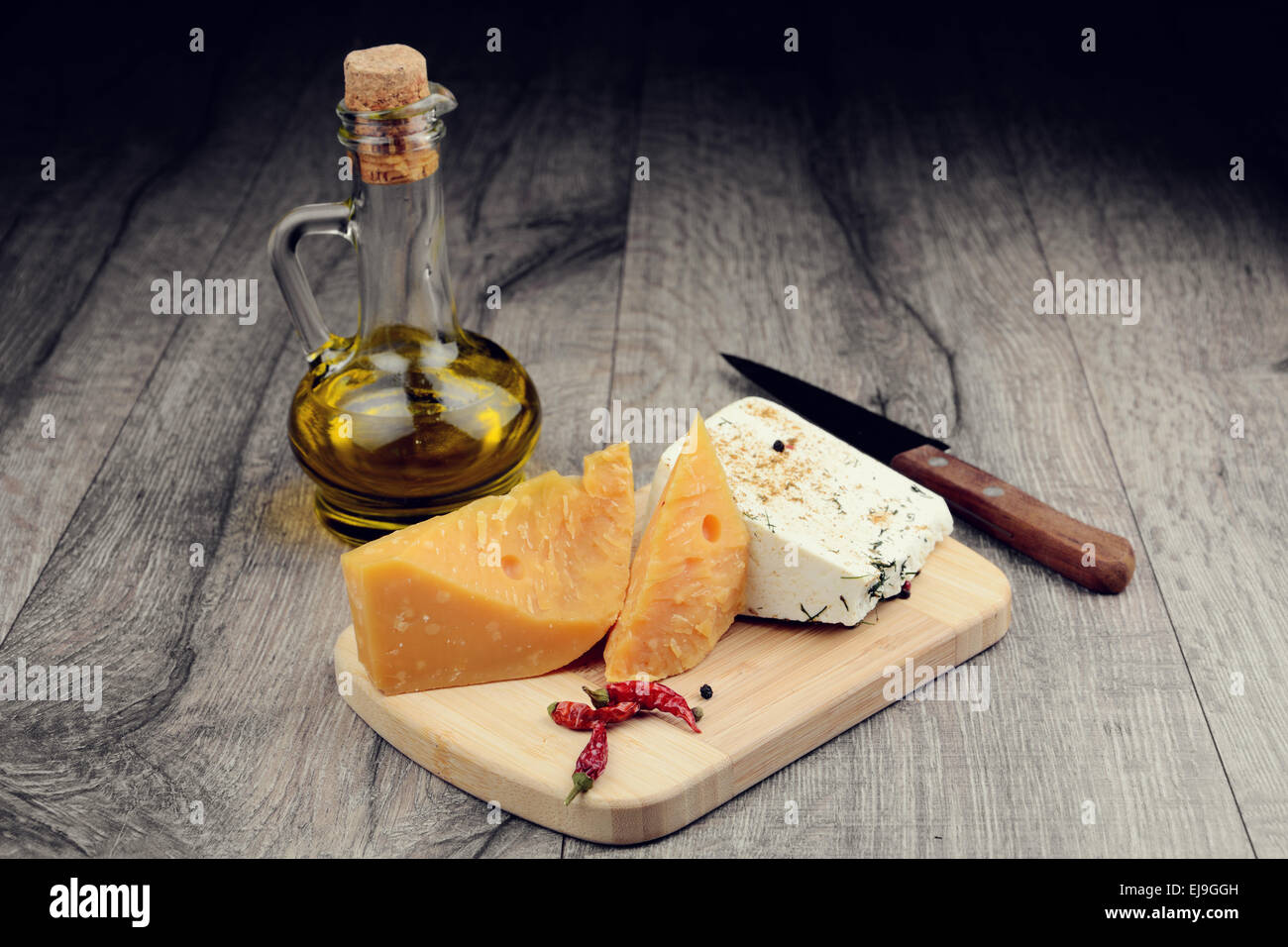 Two kinds of cheese Stock Photo - Alamy