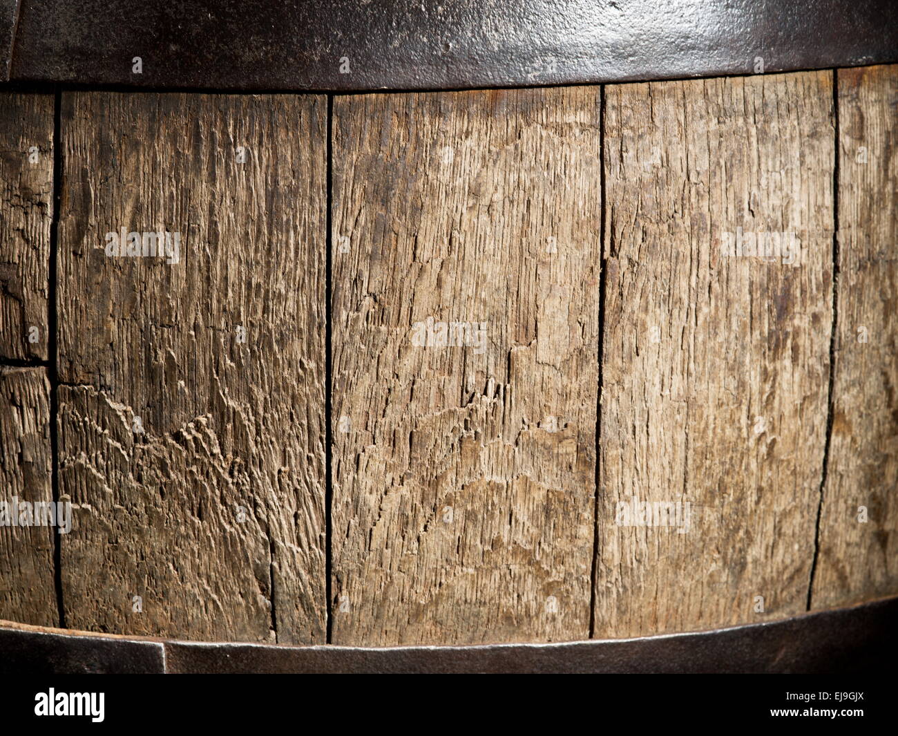 Old oak wine barrel. Close-up shot Stock Photo - Alamy