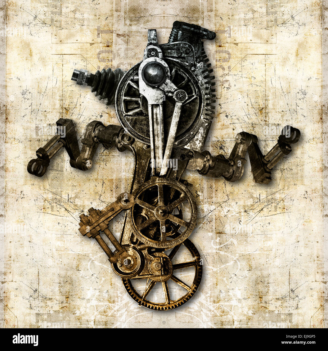 Antique mechanical figure Stock Photo - Alamy