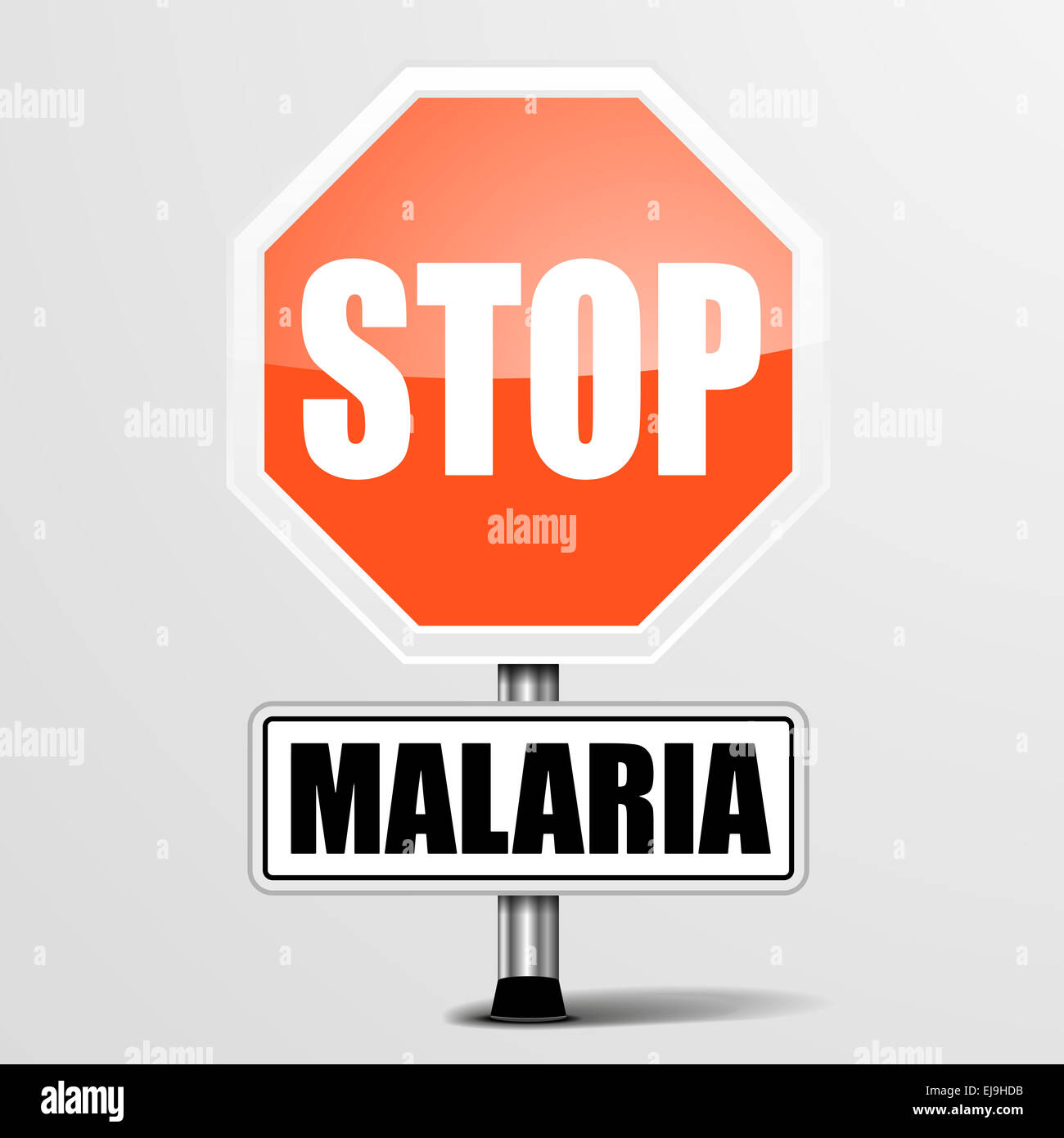 red Malaria Stop Sign Stock Photo - Alamy