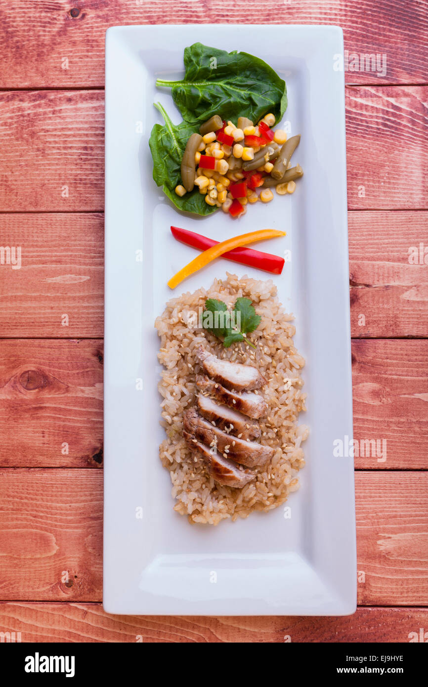 Yummy chicken and rice dish Stock Photo - Alamy