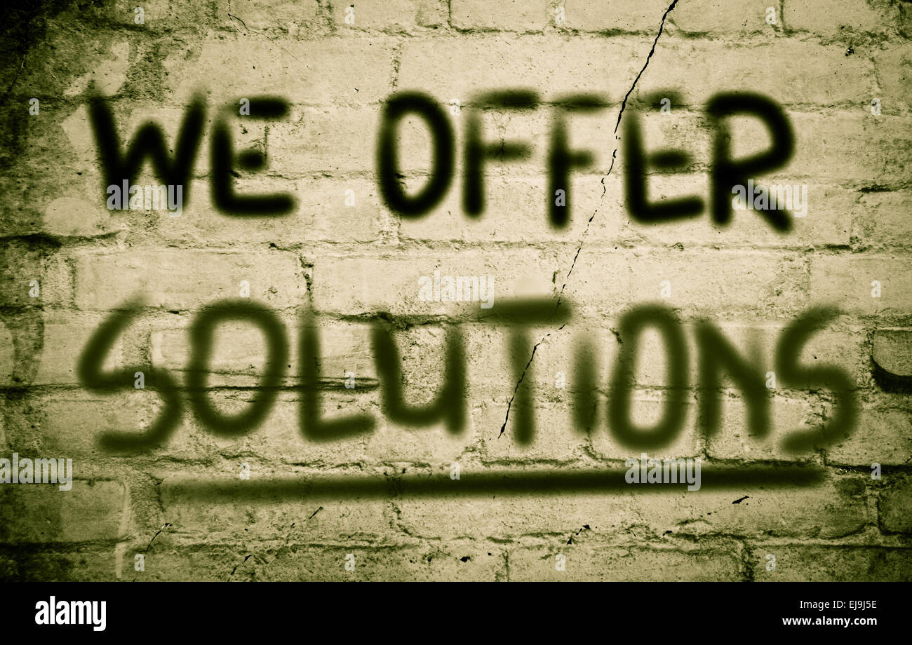 We Offer Solutions Concept Stock Photo - Alamy