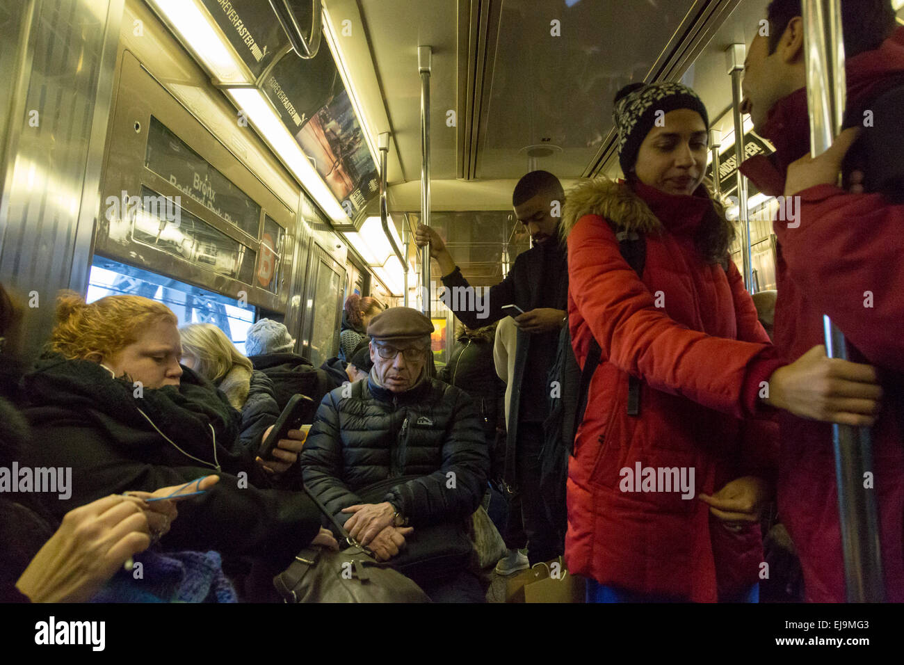 Passengers standing on subway hi-res stock photography and images - Alamy